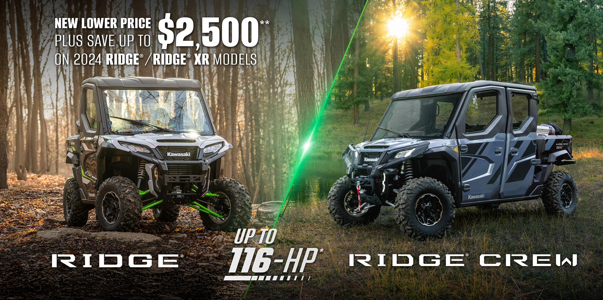 Kawasaki RIDGE® Family | Premium Sport Utility Side x Sides